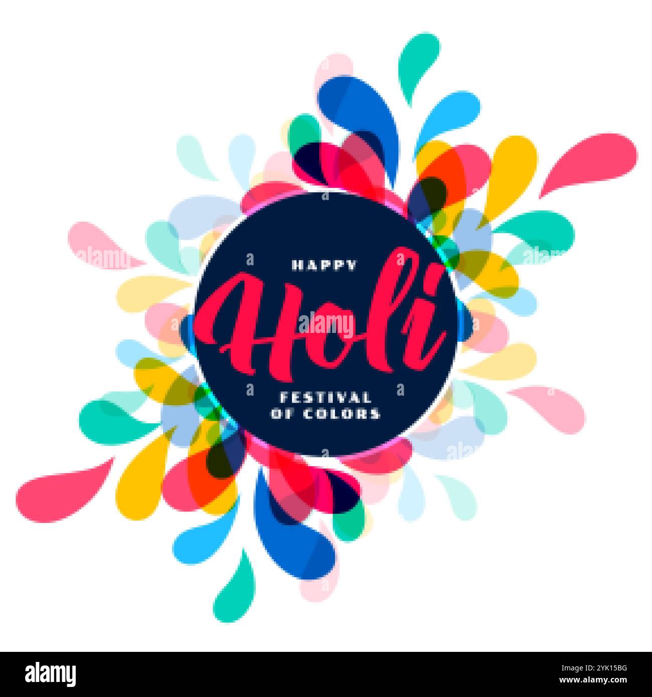 happy holi colors splash festival background design Stock Vector Image ...