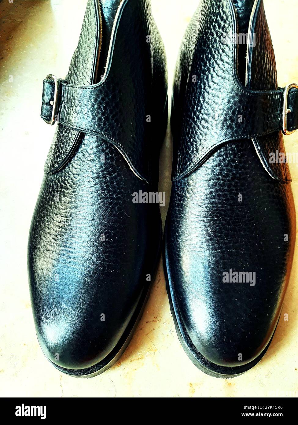 Vintage handmade bespoke leather boots Stock Photo - Alamy