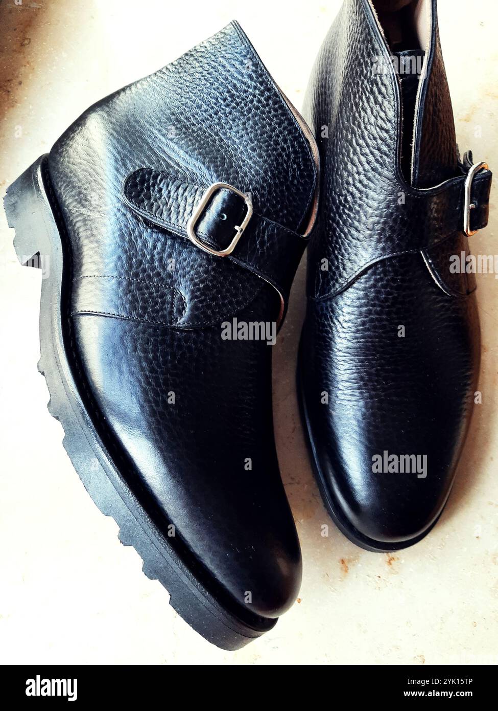 Vintage handmade bespoke leather boots Stock Photo - Alamy