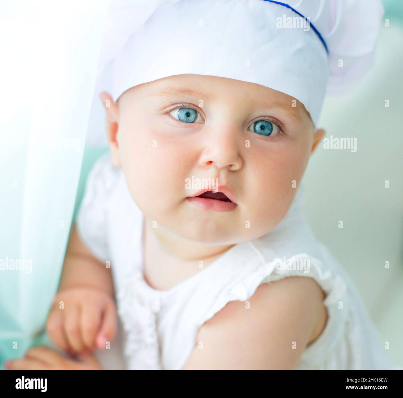 cute baby in chef's hat Stock Photo - Alamy