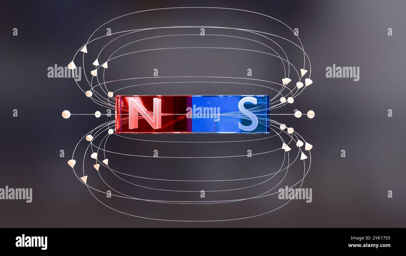 Magnetic field, Blue and Red Bar magnet, electromagnet physics ...