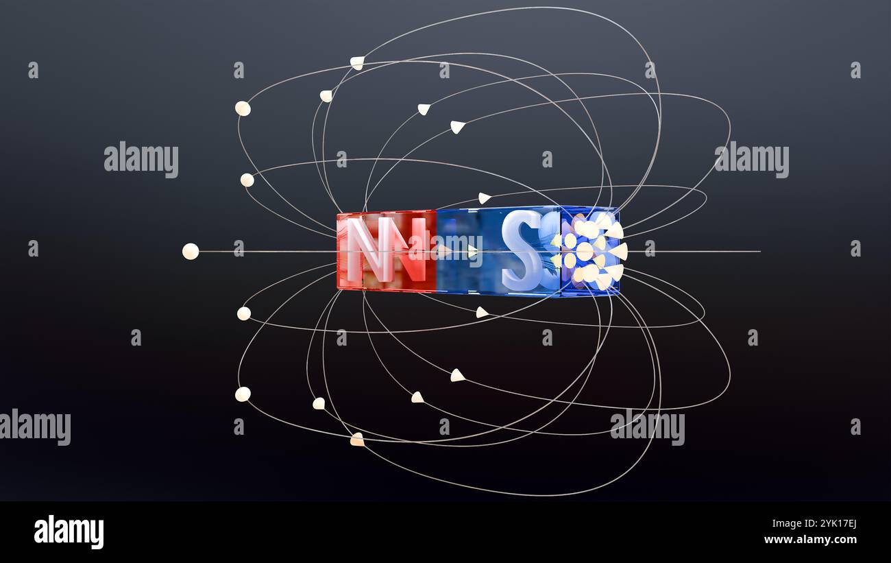 Magnetic field, Blue and Red Bar magnet, electromagnet physics ...