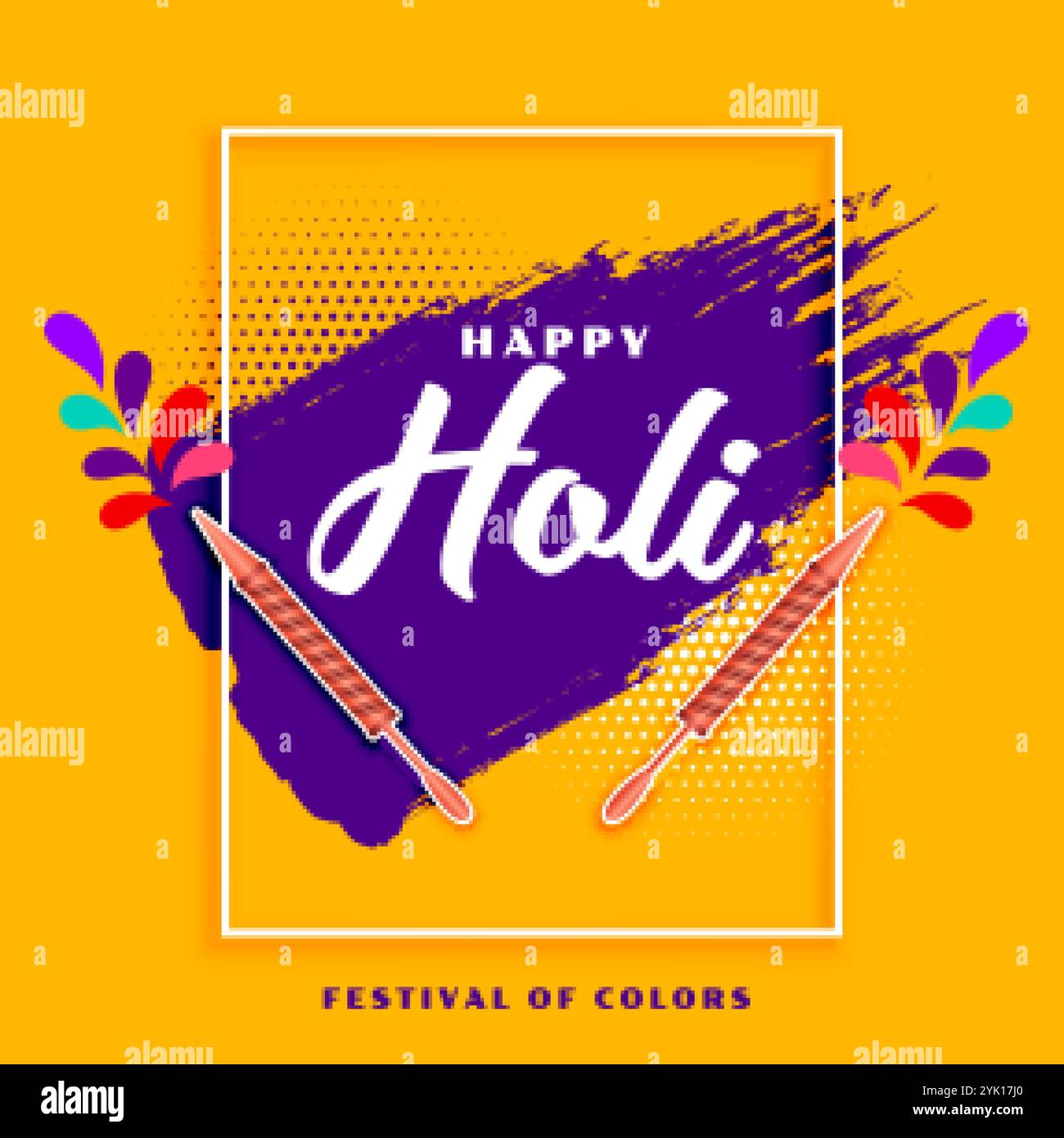 colorful happy holi indian festival card design Stock Vector Image ...
