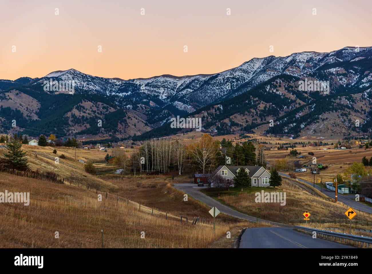 Beautiful Montana landscape near Bozeman, MT Stock Photo - Alamy