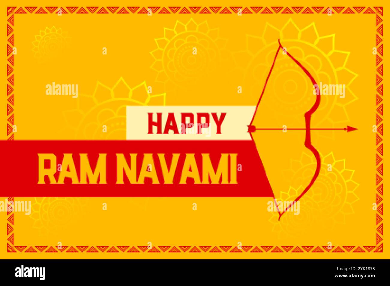 happy ram navami yellow celebration festival card design Stock Vector ...