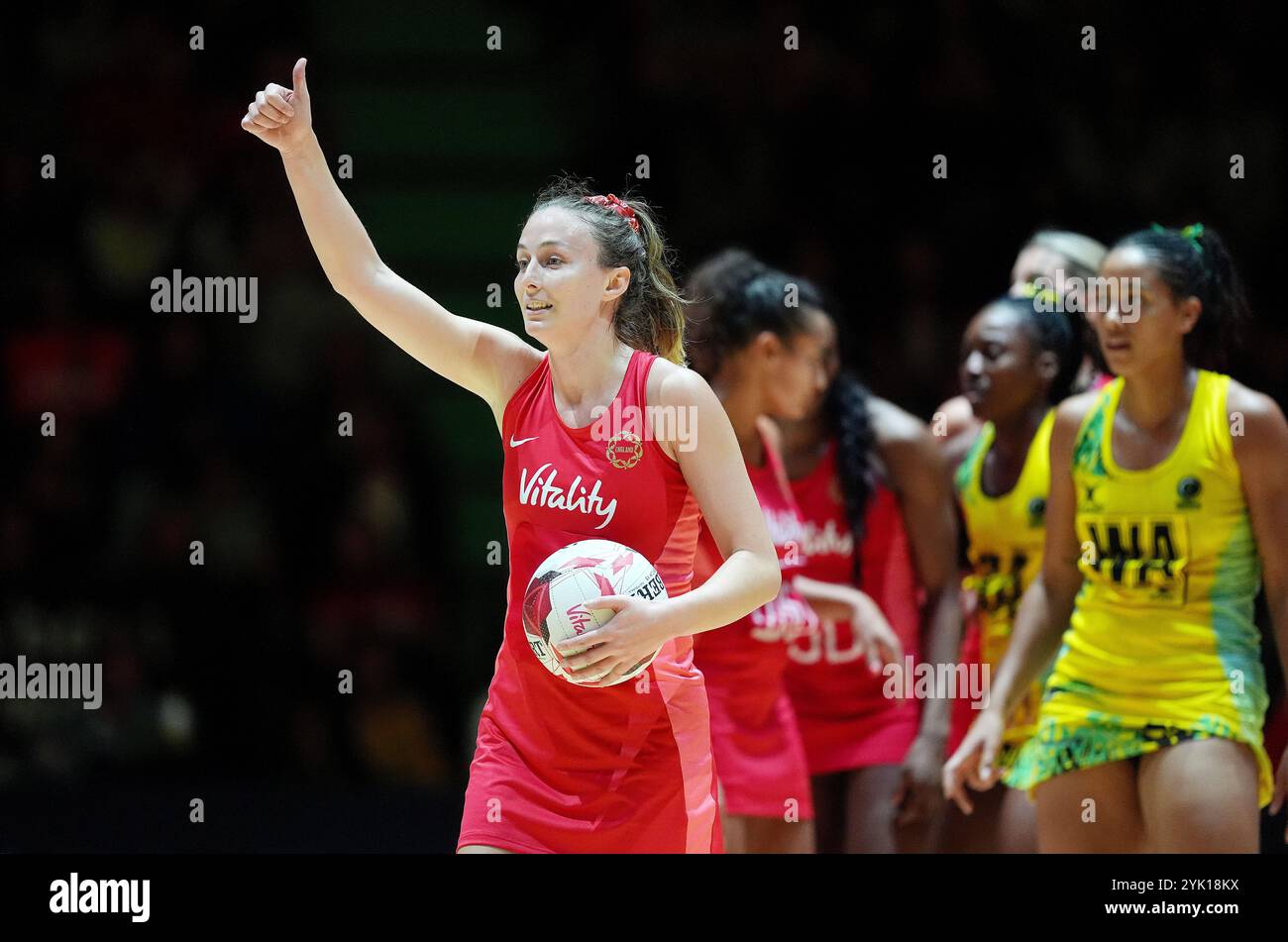 England's Amy Carter during the Vitality Netball Horizon Series match ...