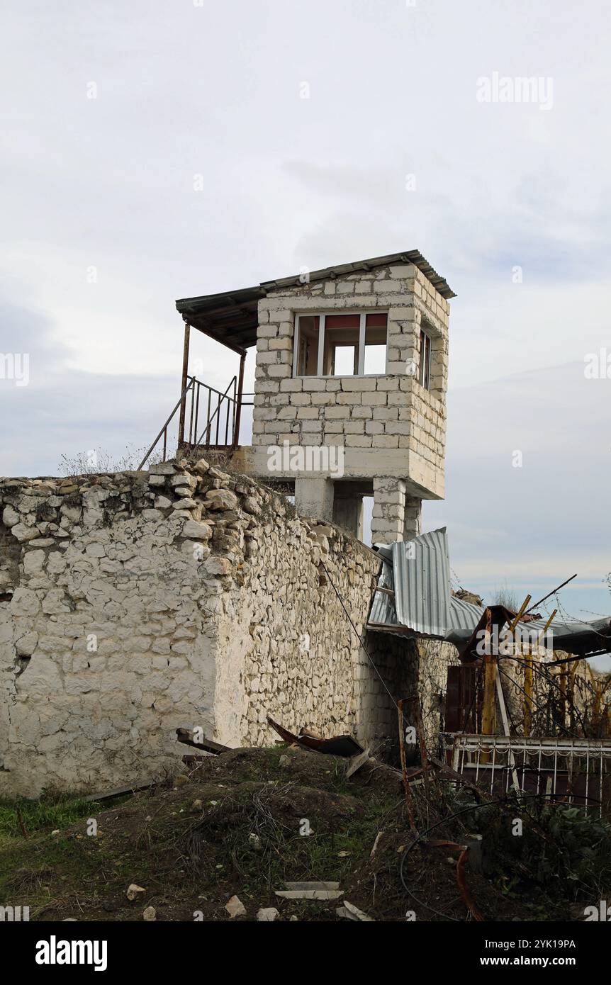 Old guard tower at derelict Shusha Prison in Karabakh Stock Photo - Alamy