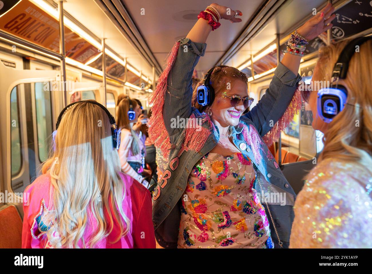People dance at silent dance party on TTC (Toronto Transit Commission ...