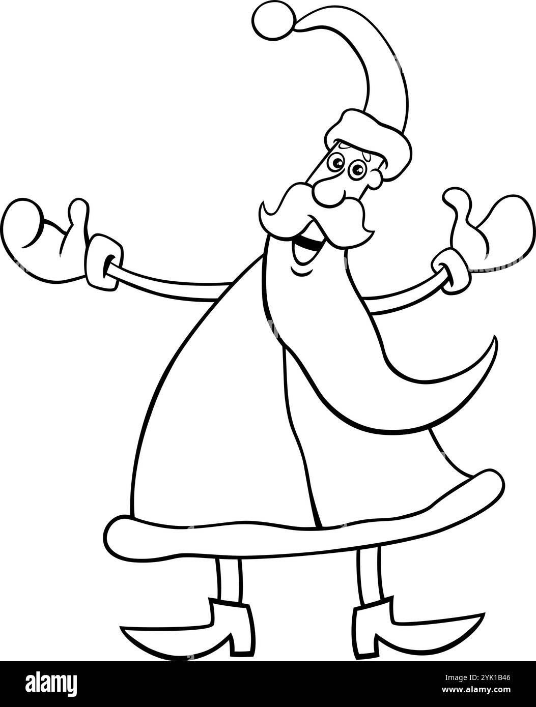 Cartoon illustration of happy Santa Claus on Christmas time coloring ...