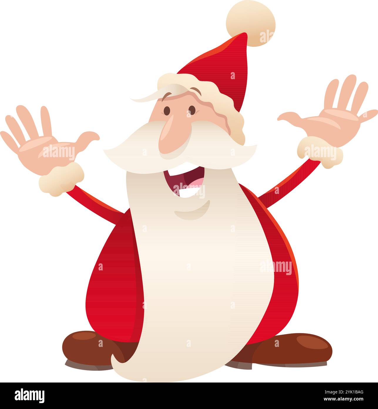 Cartoon illustration of funny Santa Claus character on Christmas time ...