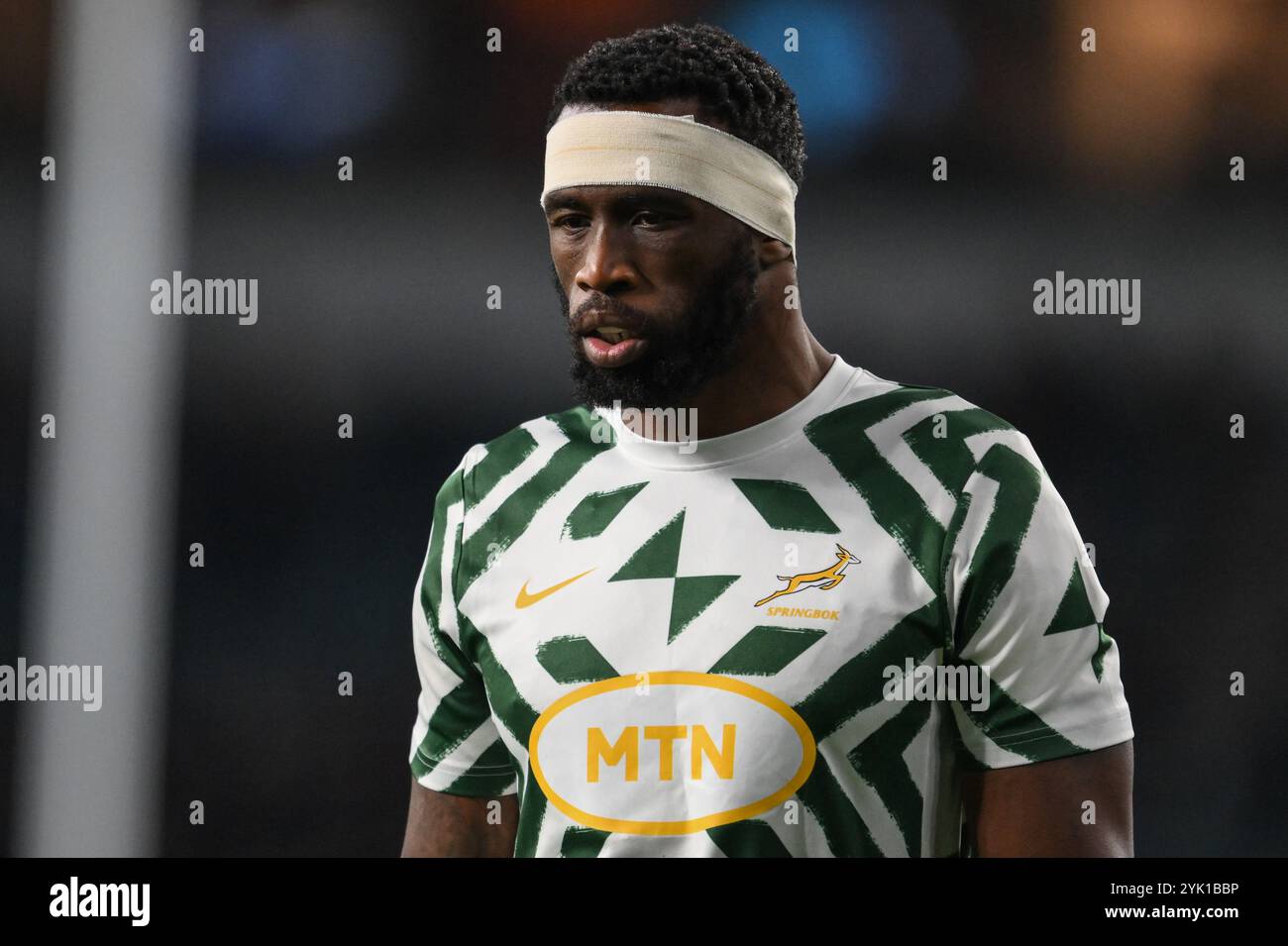 Siya Kolisi of South Africa during pre-game warm up during the Autumn ...
