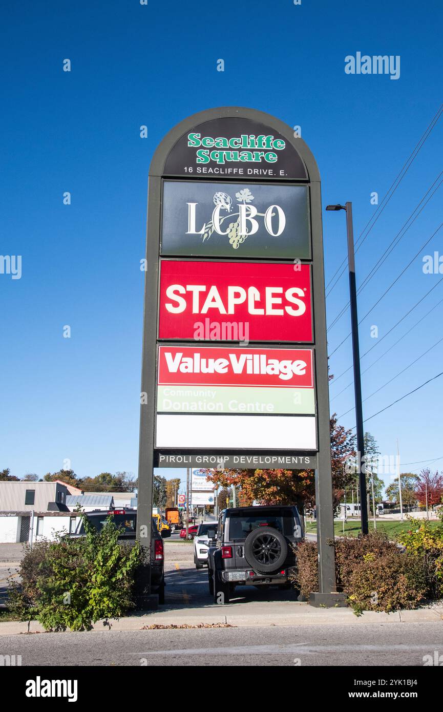 Seacliff Square shopping sign in Leamington, Ontario, Canada Stock ...