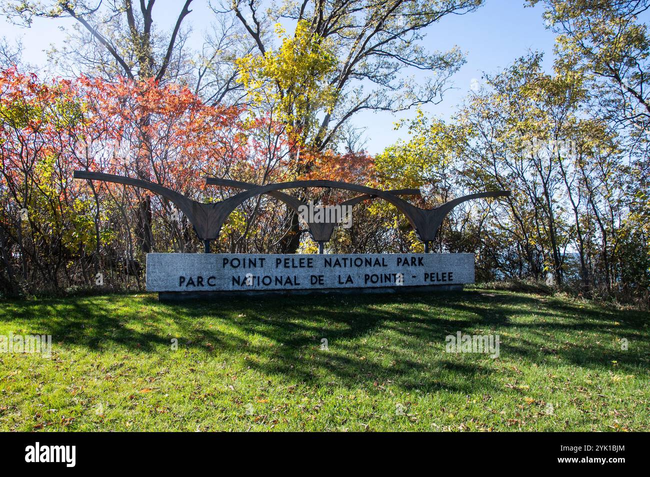 Point Pelee National Park sign at the park entrance in Leamington ...