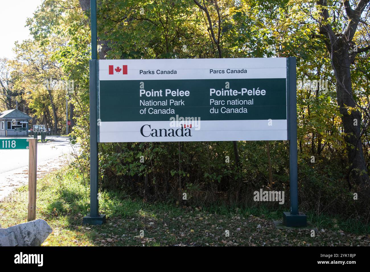 Parks Canada Point Pelee National Park sign at the park entrance in ...