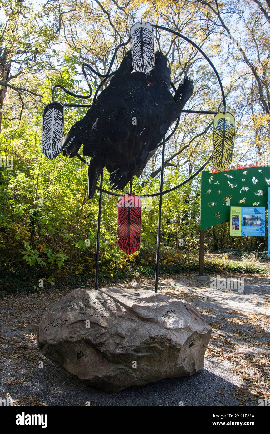 Chief Seattle monument at Point Pelee National Park visitor centre in ...
