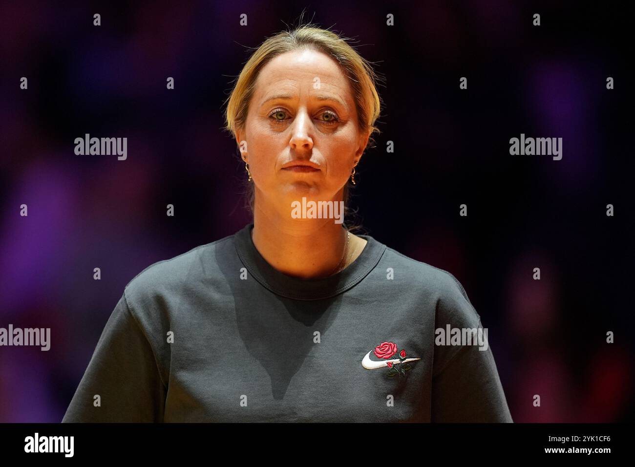 England head coach Jess Thirlby during the Vitality Netball Horizon ...