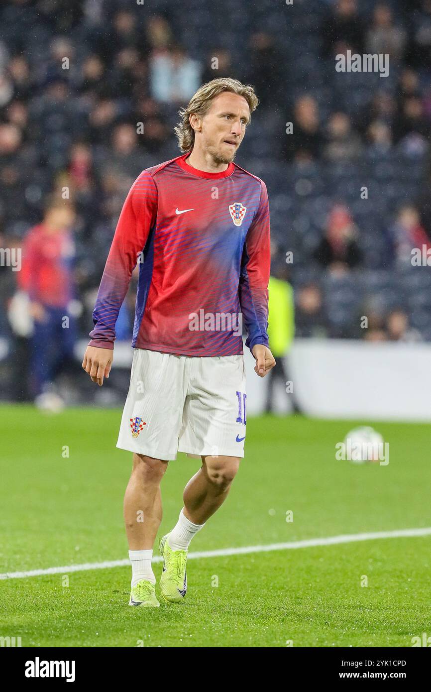 LUKA MODRIC, Croatian professional football player in training at a ...