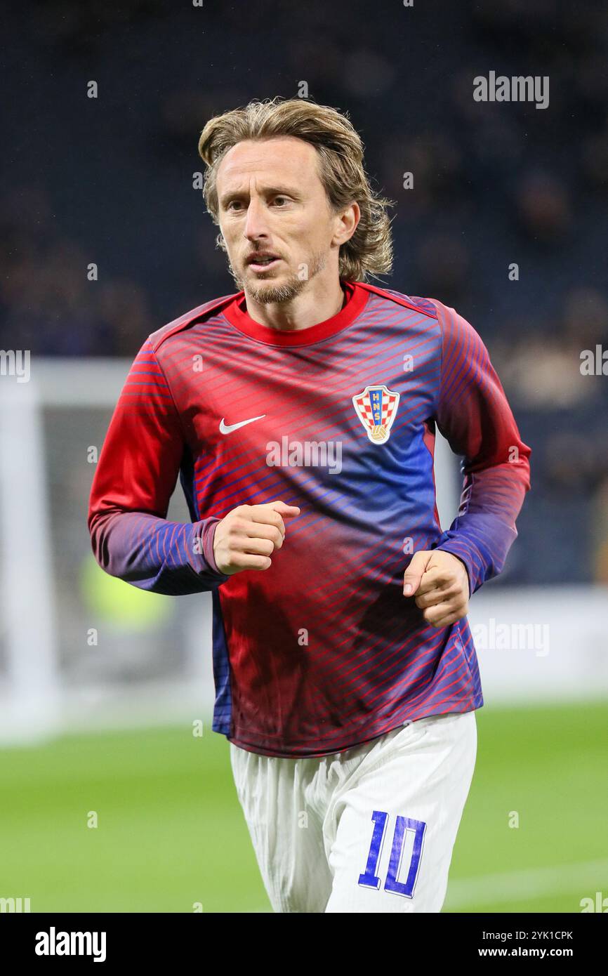 LUKA MODRIC, Croatian professional football player in training at a ...