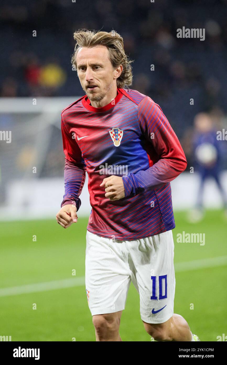 LUKA MODRIC, Croatian professional football player in training at a ...