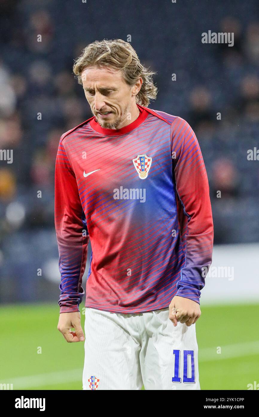 LUKA MODRIC, Croatian professional football player in training at a ...