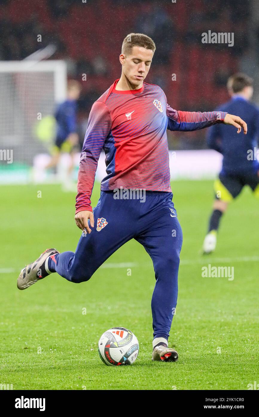 MARIO PASALIC, Croatian professional football player in training at a ...