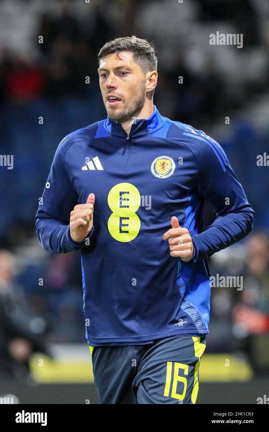 SCOTT McKENNA, Scottish professional football player in training at a ...