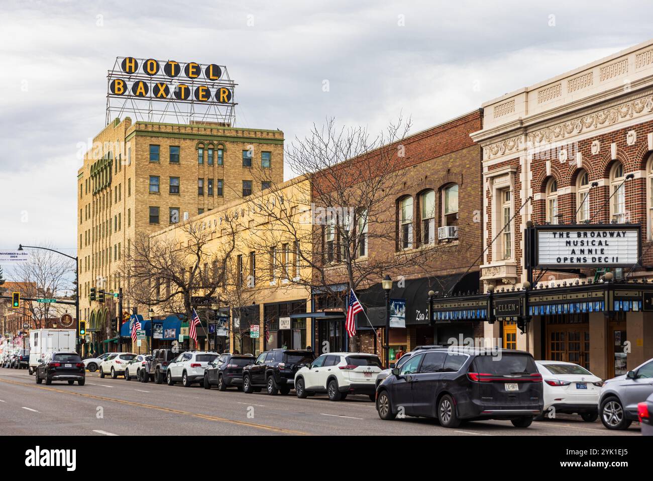 BOZEMAN, MT, USA - AUGUST 24, 2021: The legendary Hotel Baxter building ...