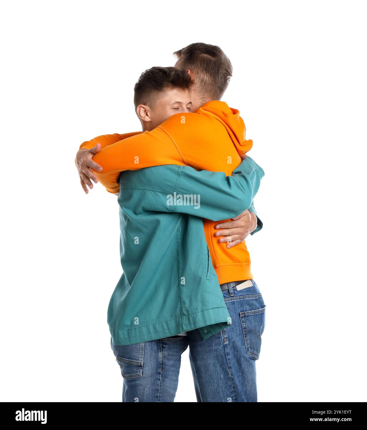 Two brothers hugging hi-res stock photography and images - Alamy