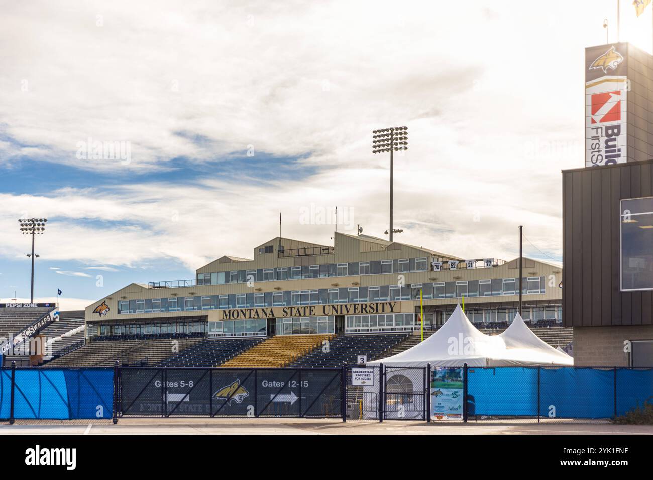 BOZEMAN, MT -NOVEMBER 12, 2024- View of the Bobcat Stadium on the ...