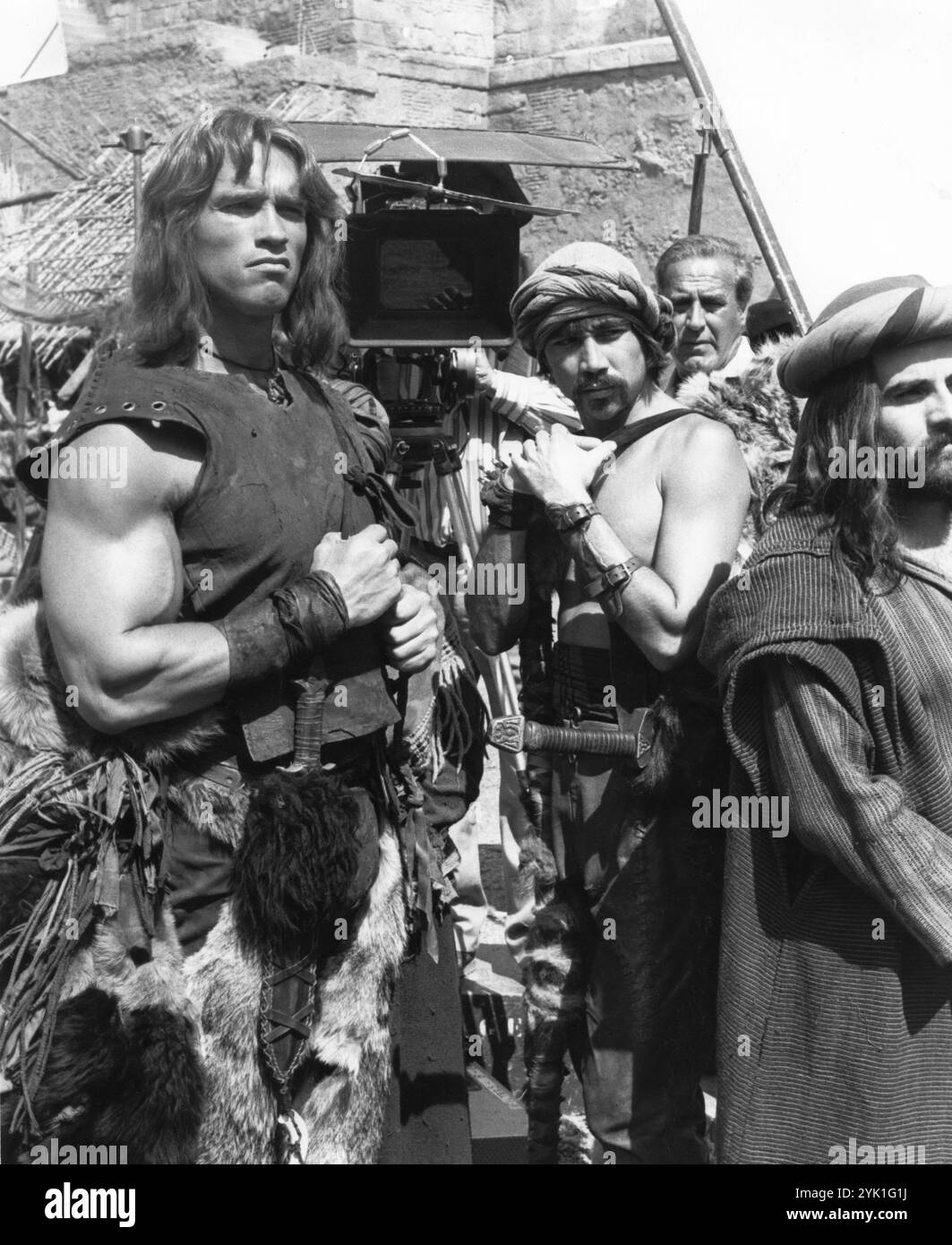 ARNOLD SCHWARZENEGGER on the set of CONAN THE BARBARIAN 1982 Director ...