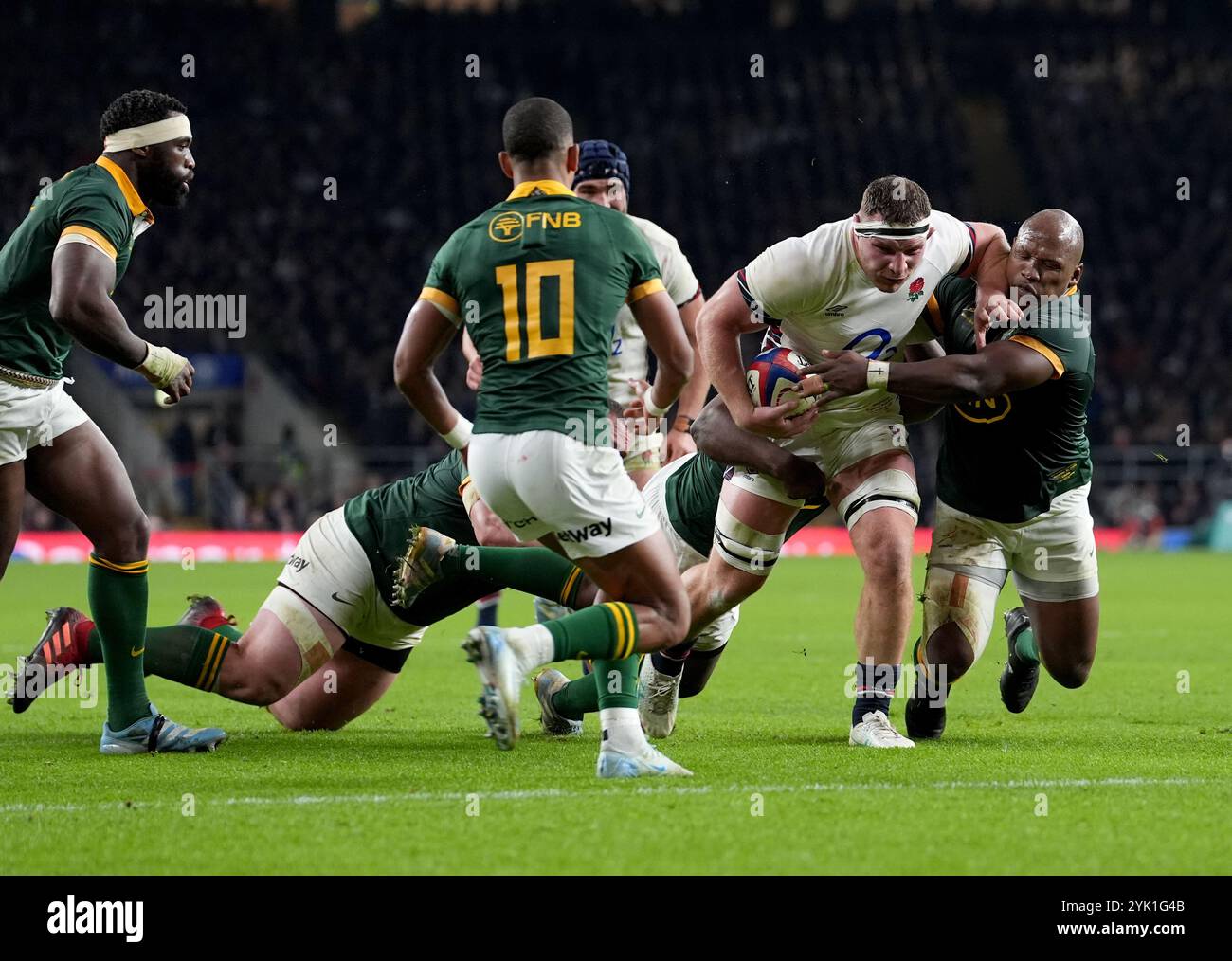 England's Sam Underhill runs in to score his sides second try during ...