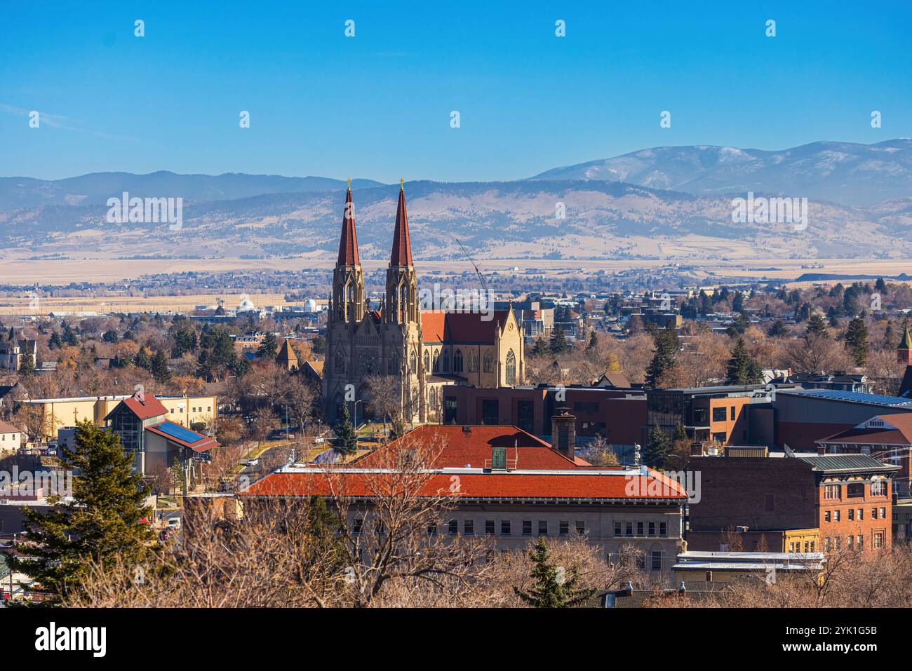 City panorama of Helena, MT with Cathedral of St Helena Stock Photo - Alamy