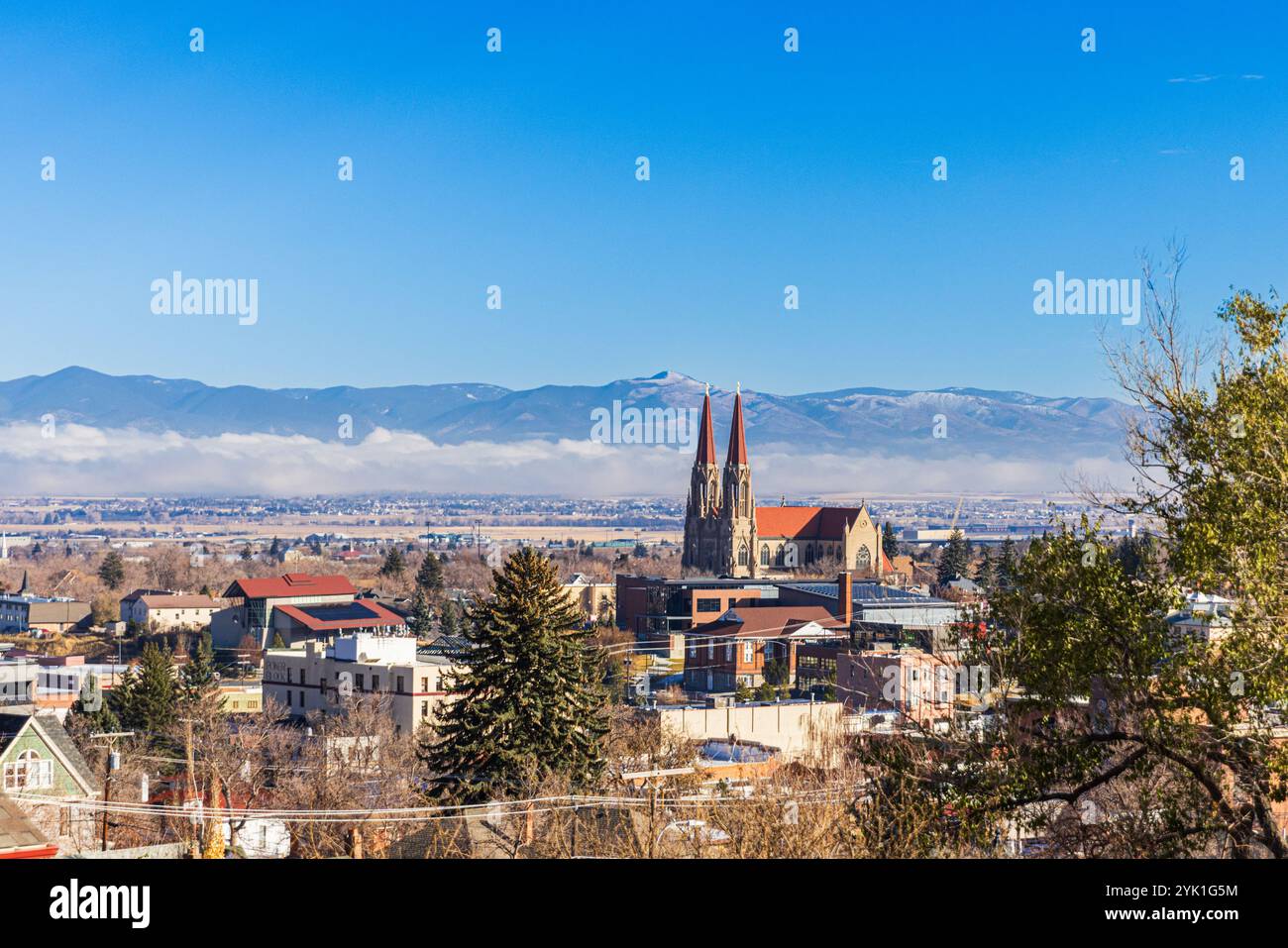 City panorama of Helena, MT with Cathedral of St Helena Stock Photo - Alamy