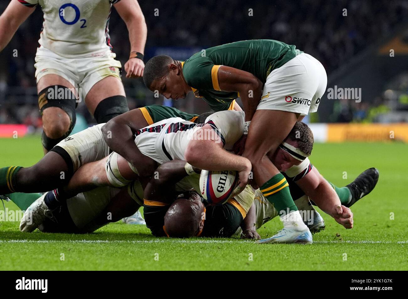 England's Sam Underhill scores his sides second try during the Autumn ...