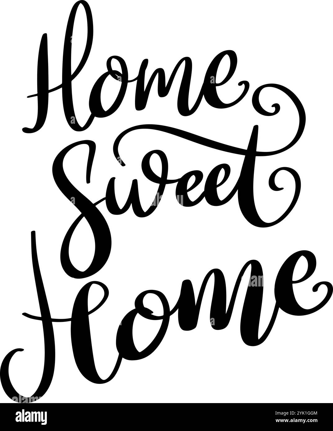 Home sweet home. Lettering phrase on white background. Design element ...