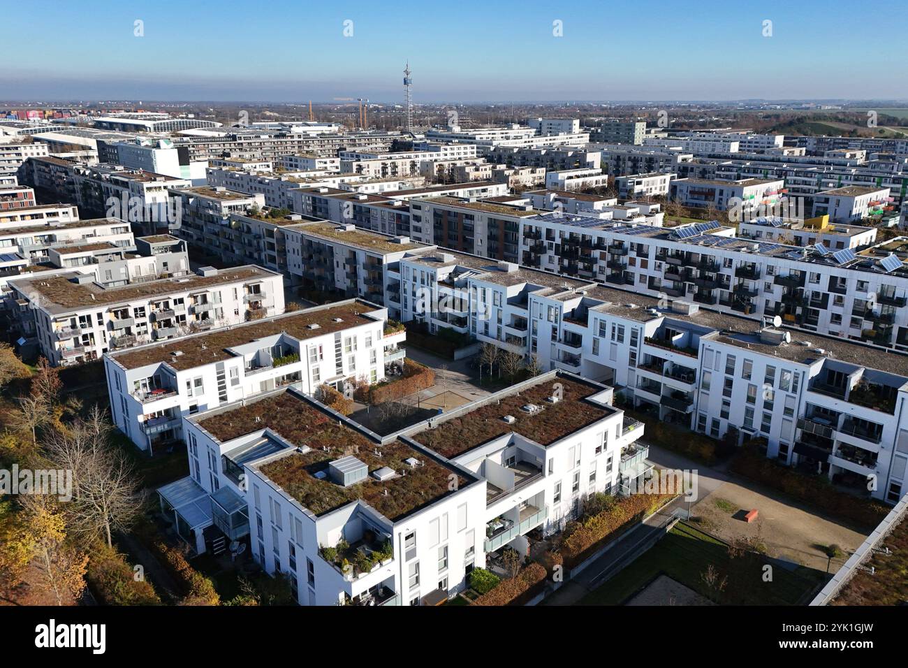 Luftbild Muenchen Stadtteil Messestadt Riem, *** Aerial view Munich ...
