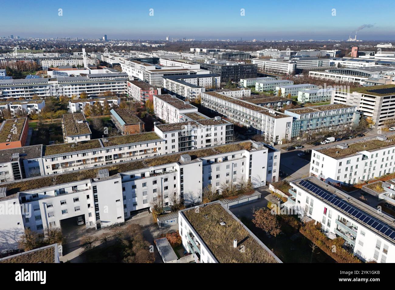 Luftbild Muenchen Stadtteil Messestadt Riem, *** Aerial view Munich ...