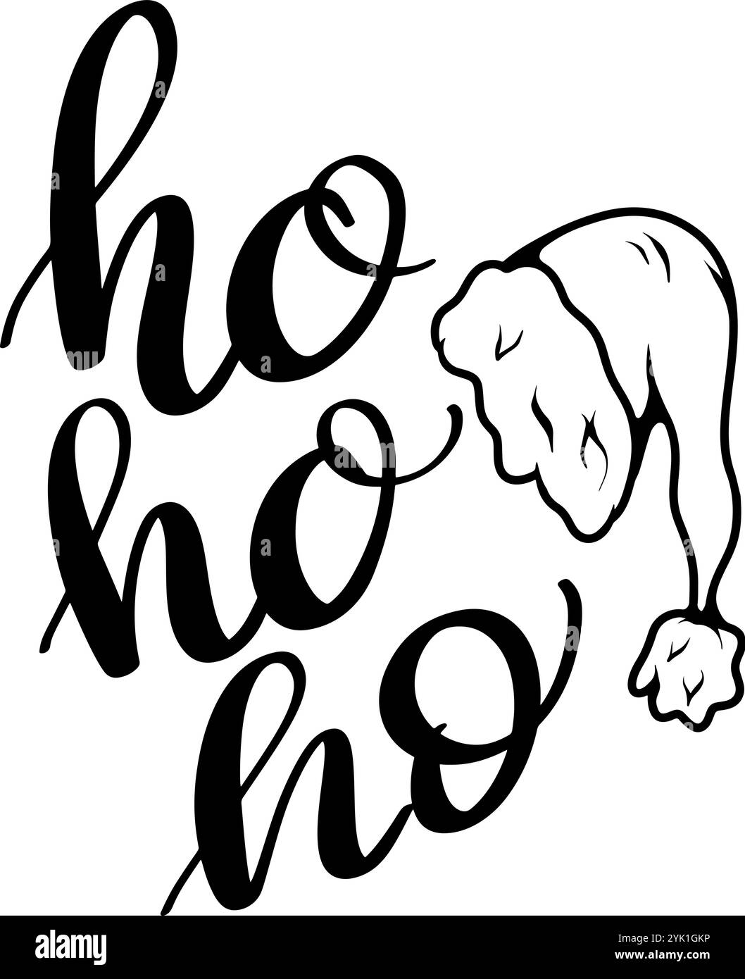 Ho ho ho. Lettering phrase in golden style on white background. Design ...
