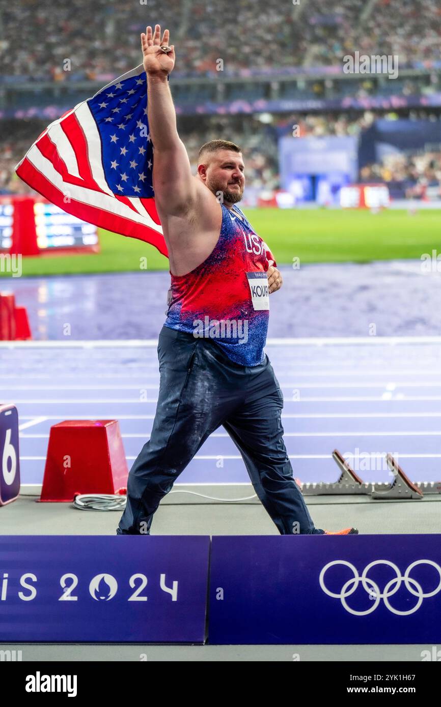 Joe Kovacs (USA) Silver medalist in the Men's shot put at the 2024 ...