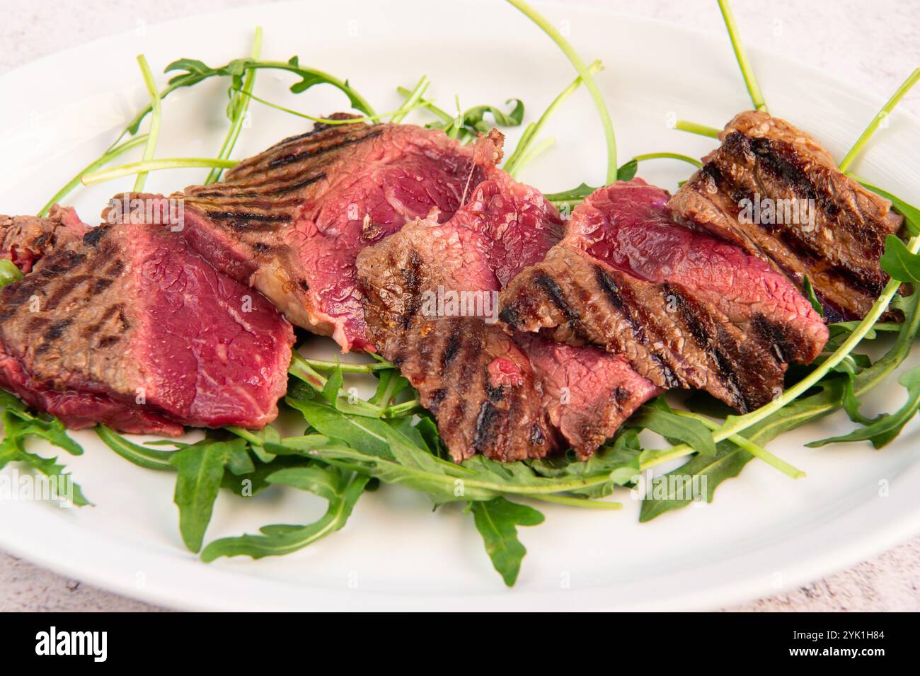 Tagliata di manzo con rucola or sliced beef with rocket is a typical ...