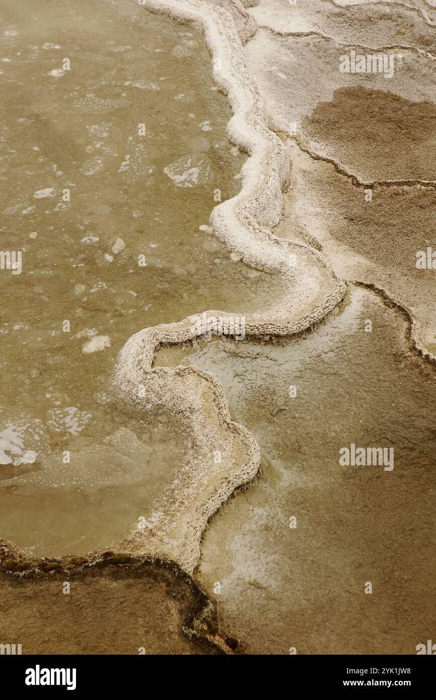 Textures and colors of the terrain in Yellowstone National Park IX USA ...