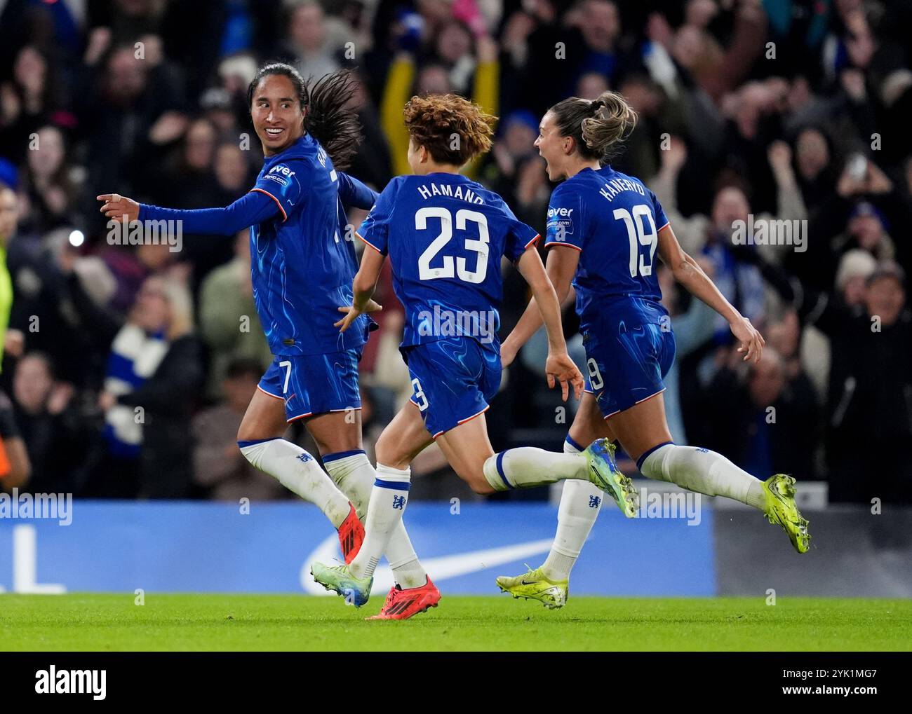 Chelsea's Mayra Ramirez celebrates scoring their side's first goal of ...