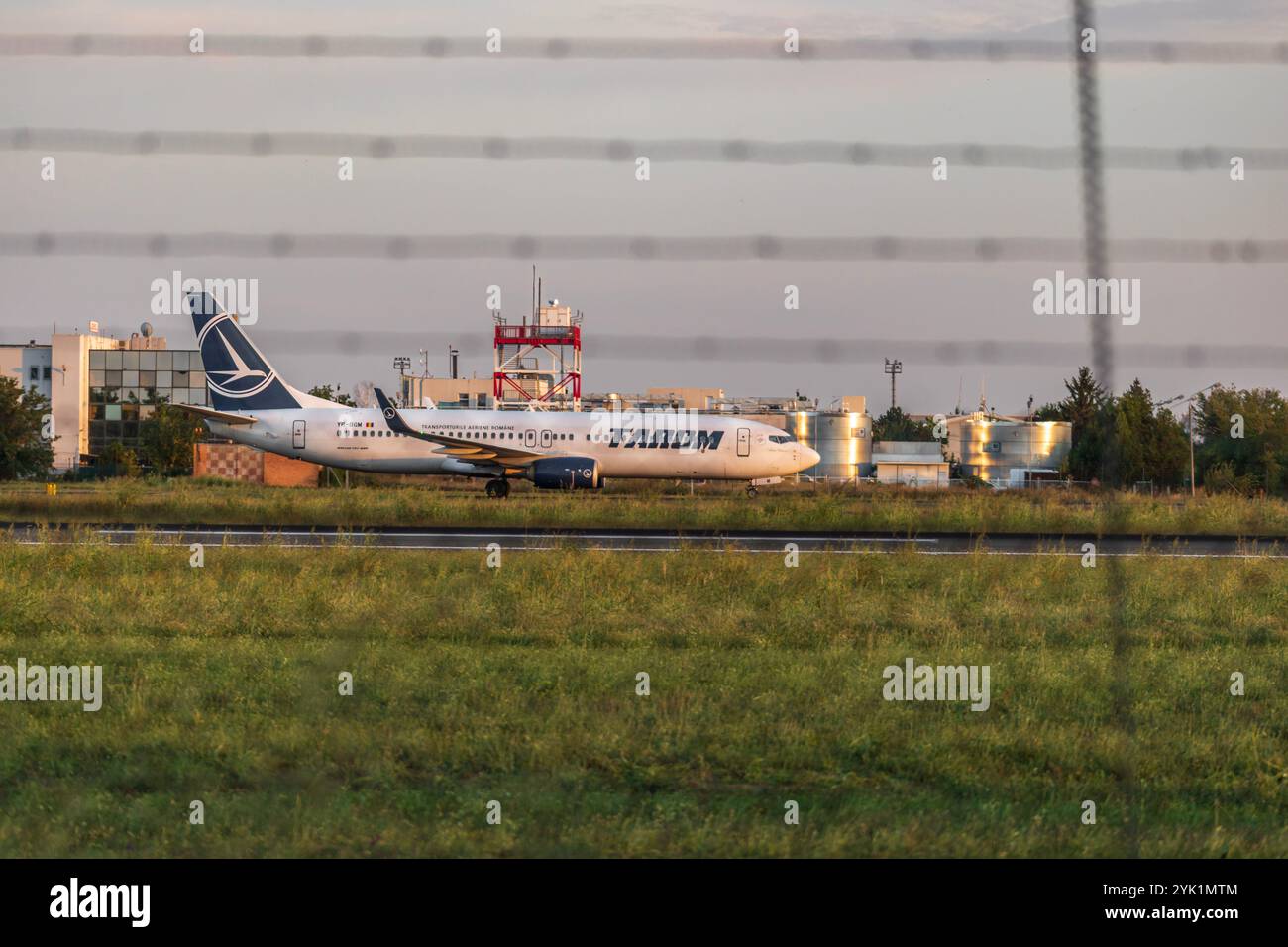 Commercial passenger jet airliner Romanian low-cost Tarom Airline Stock ...