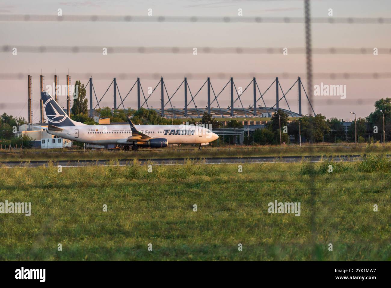 Commercial passenger jet airliner Romanian low-cost Tarom Airline Stock ...