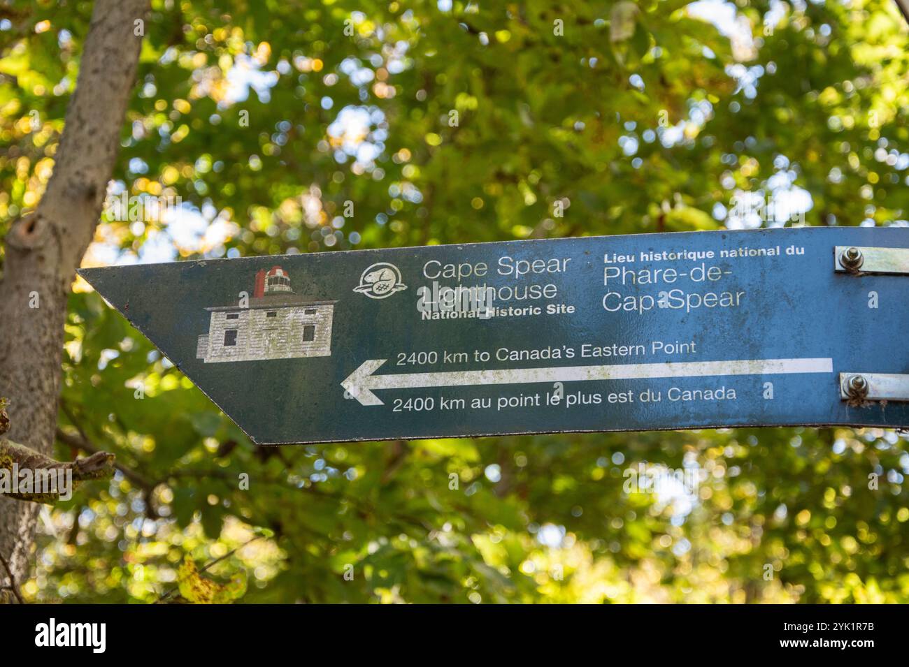 Directional sign to Cape Spear at Tip Exhibit at Point Pelee National ...