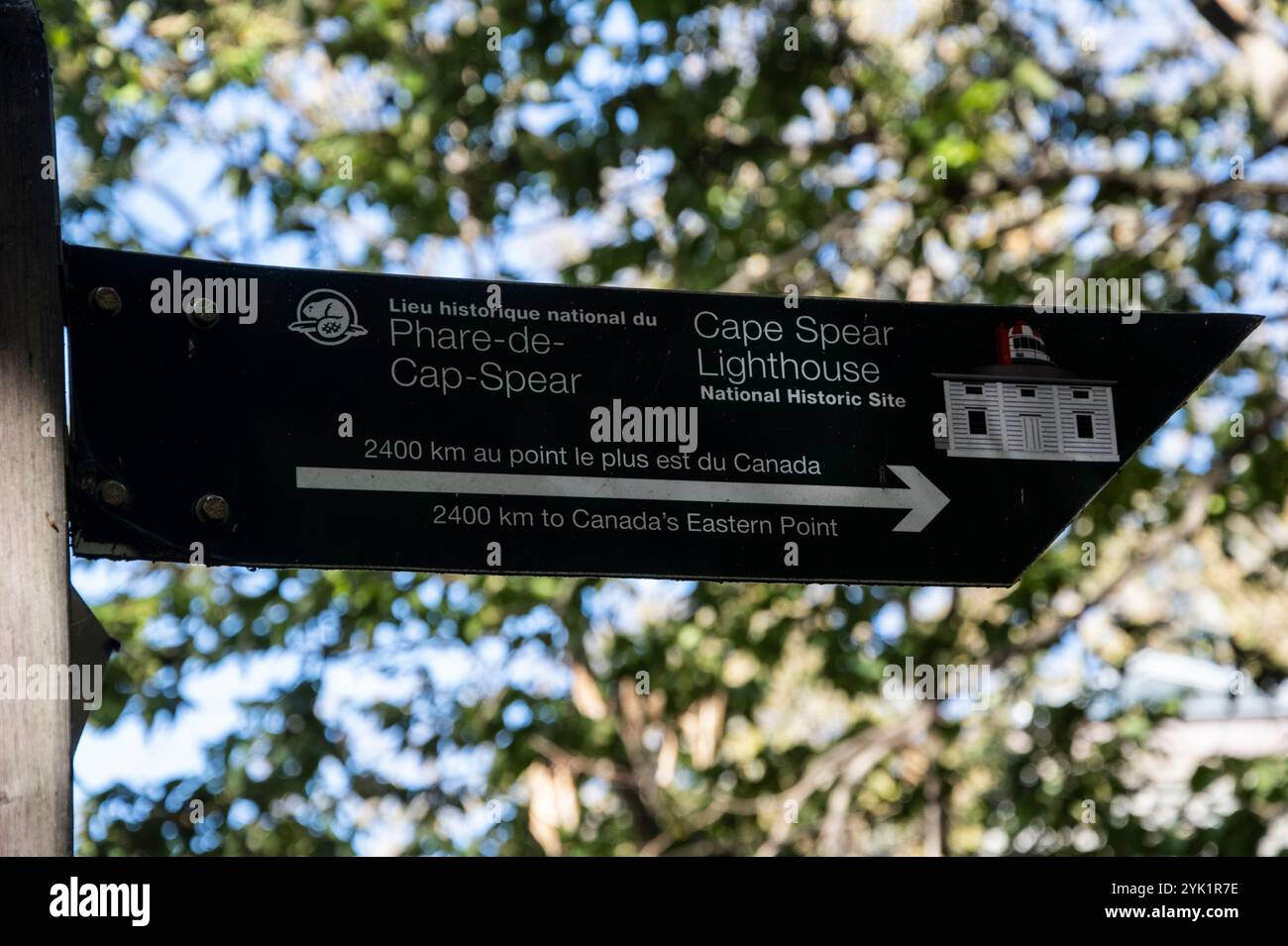 Directional sign to Cape Spear at Tip Exhibit at Point Pelee National ...