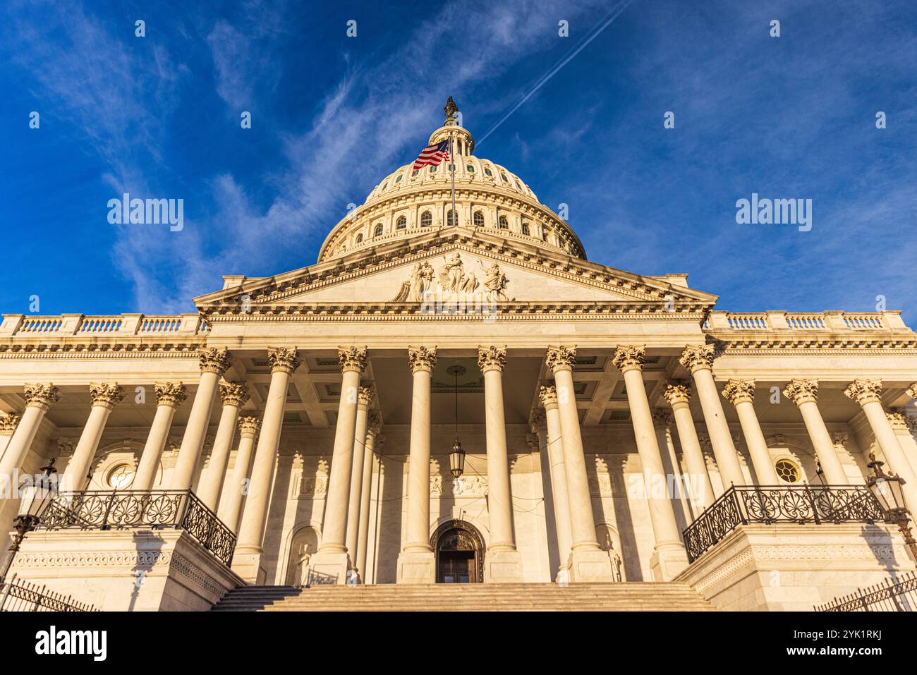 The exterior of the US Capitol Building which houses the Senate and the ...