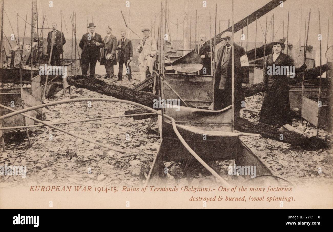 Ruins of factory in Termonde, Dendermonde Belgium, WW1 era, 1914-1915 ...