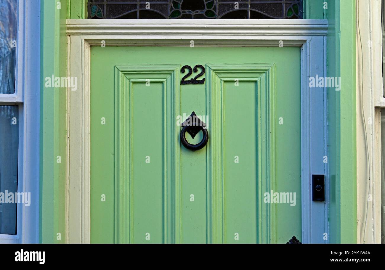 House number (detail), 22 Entry Lane, Kendal, Cumbria, England, United ...