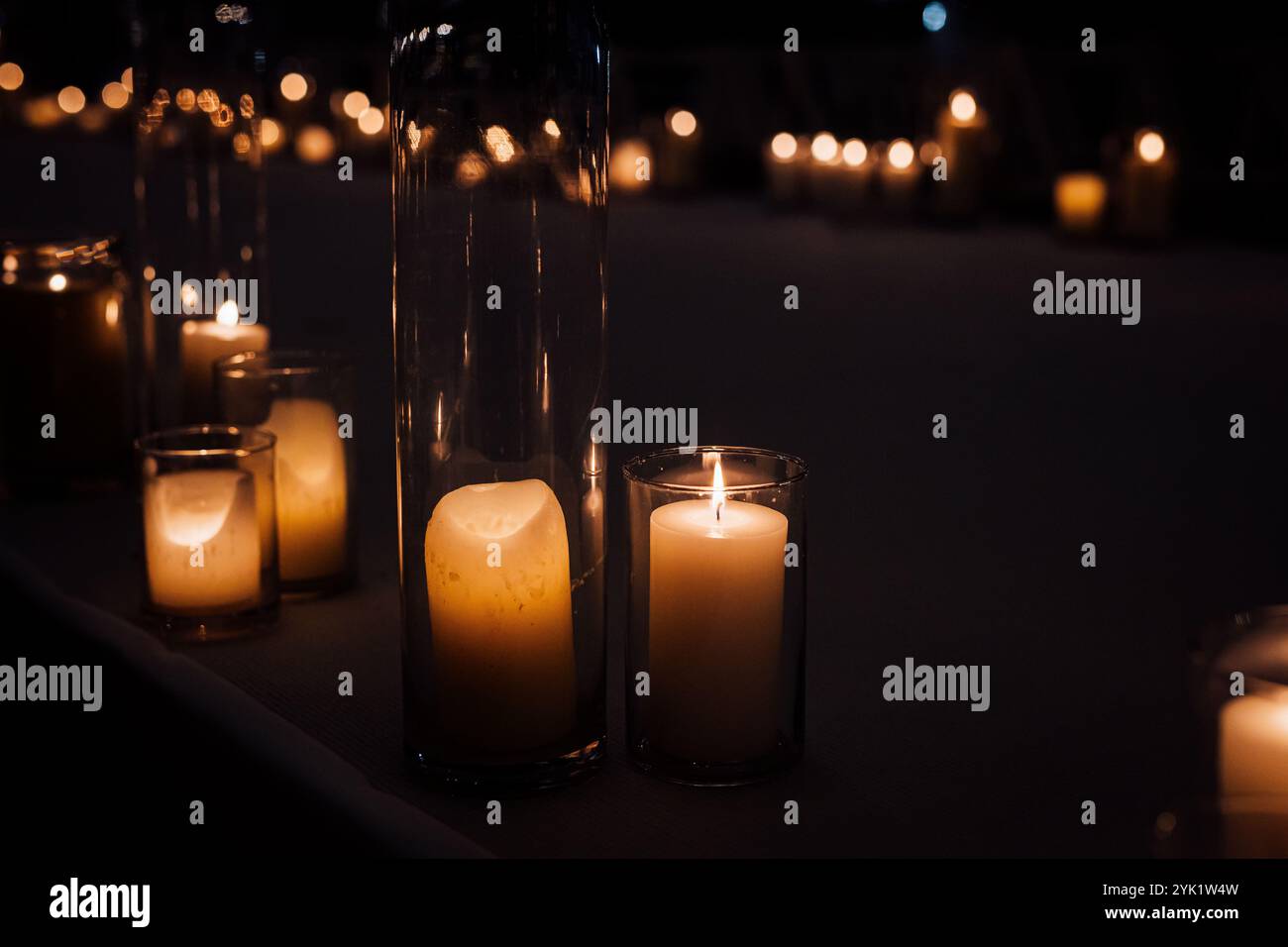 candle design stage and table for concert ceremony or wedding wiith ...